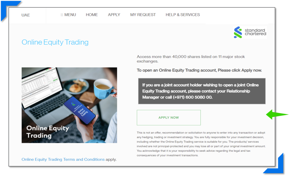 Online Equity Trading – Standard Chartered UAE