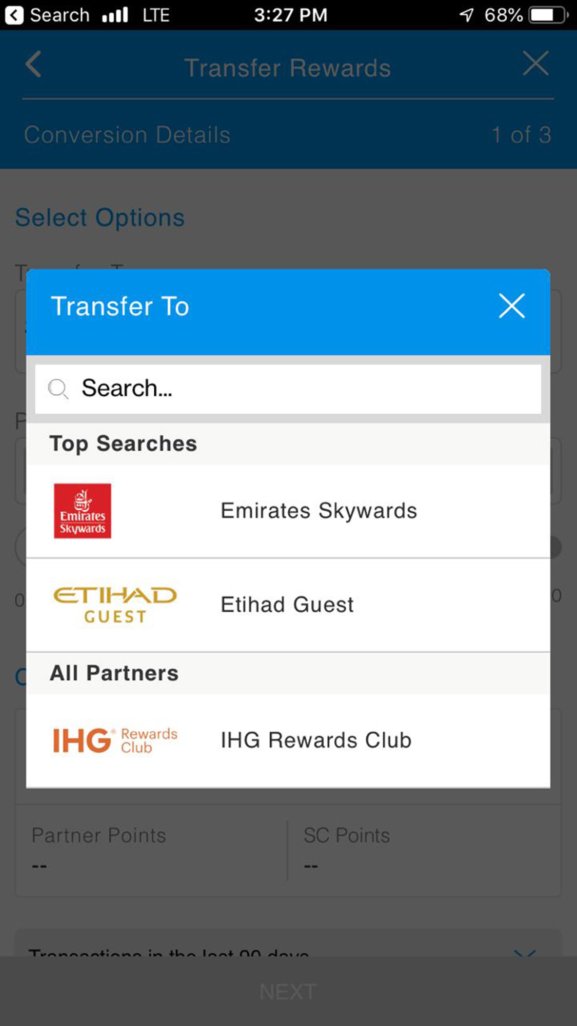Transfer Rewards – Standard Chartered UAE