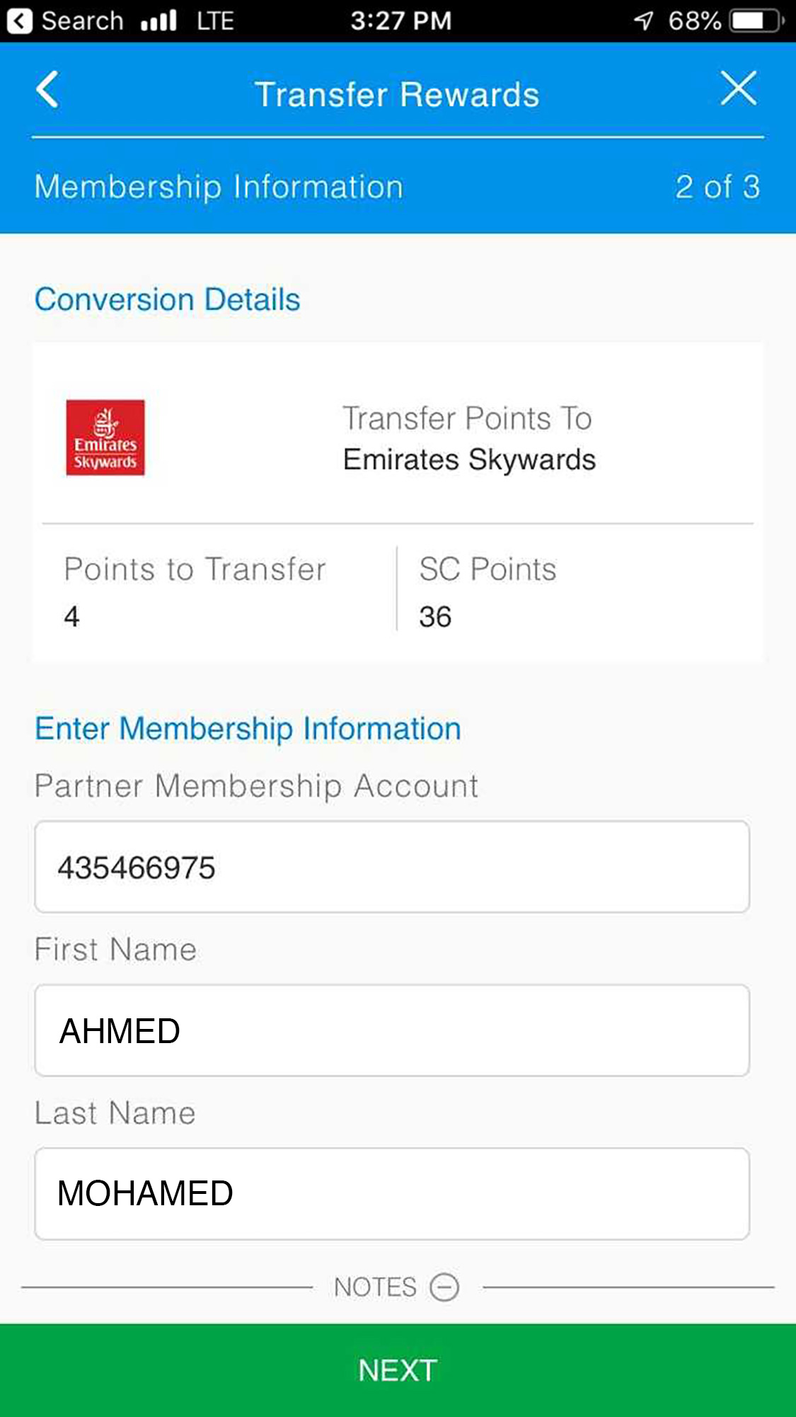 Transfer Rewards – Standard Chartered UAE