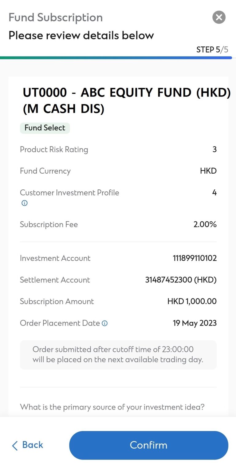 Investment Fund Services – Standard Chartered HK
