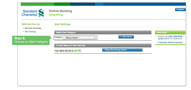 SMS and Email Alerts – Standard Chartered HK
