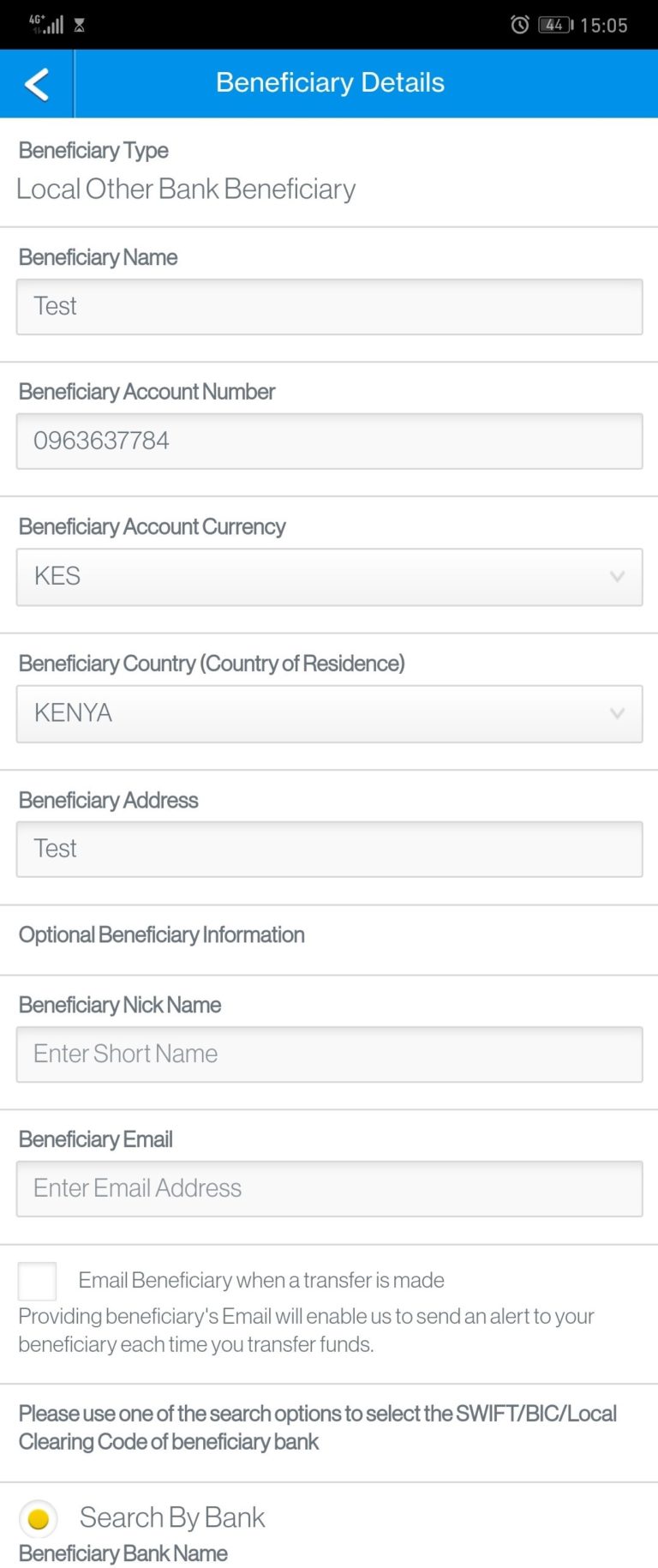 How to add a bank Beneficiary – Standard Chartered Kenya