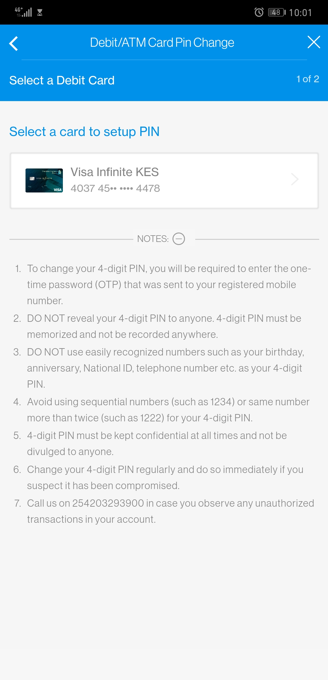How to do a pin reset for credit or debit card – Standard Chartered Kenya