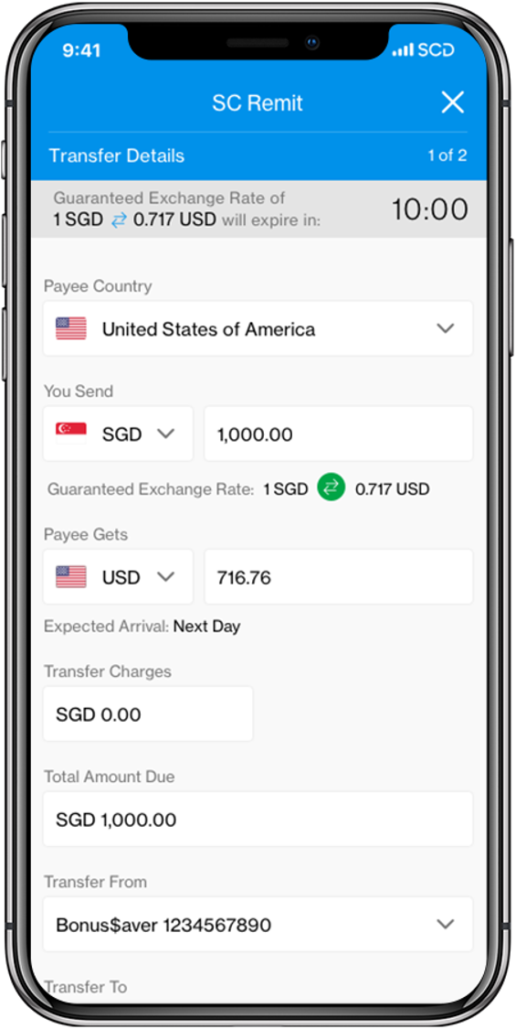 Transfer Money Overseas | Online Remittances - Standard Chartered Singapore