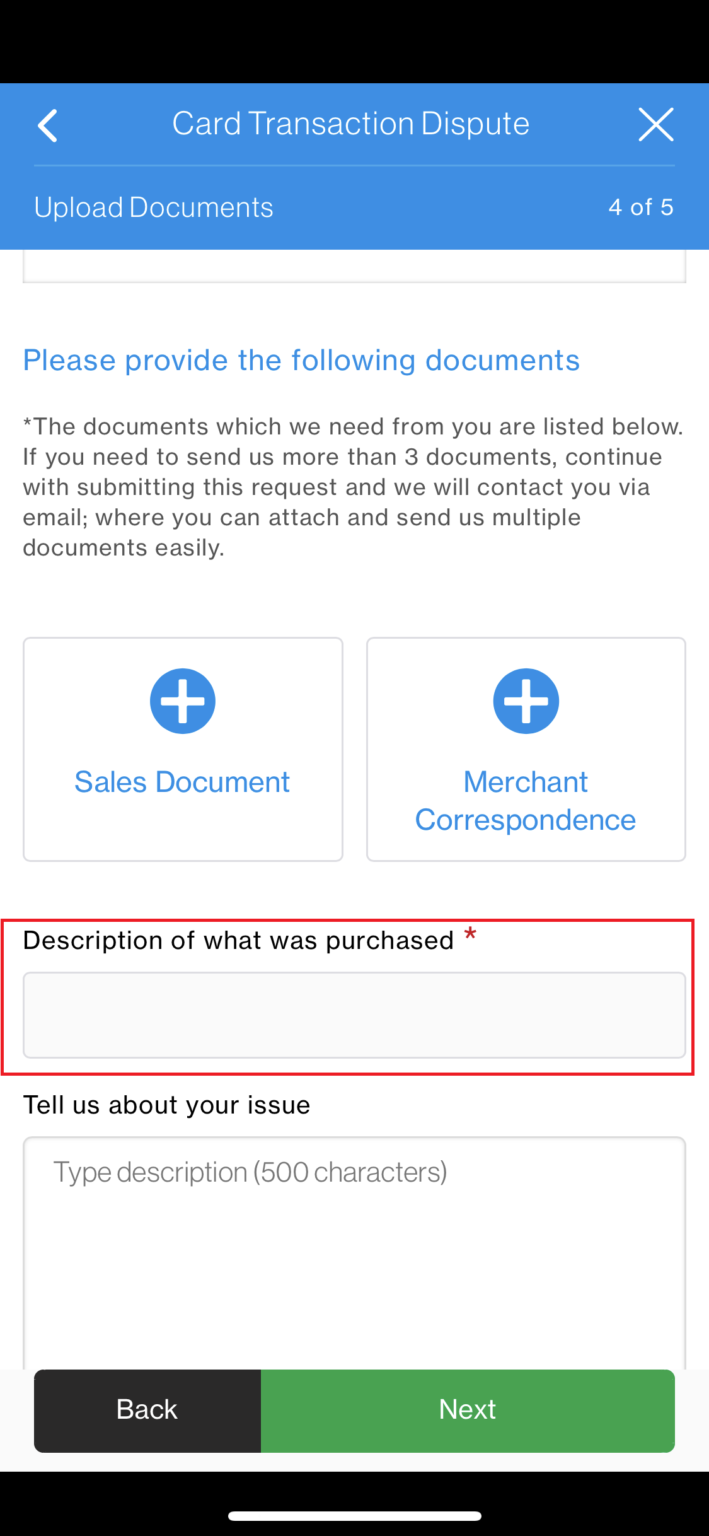 Error in transaction details - Standard Chartered Singapore