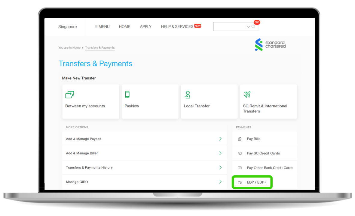 Electronic Deferred Payment (EDP/EDP+) - Standard Chartered Singapore